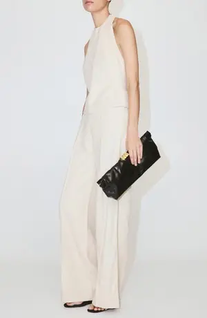Mango Halter Neck Jumpsuit - Beige