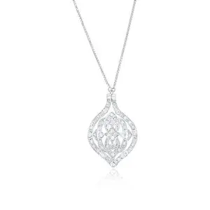 SOUZANA BY SUZY LEVIAN 18k 1.00cttw Diamond Teardrop Filigree Reversible Necklace - White Gold