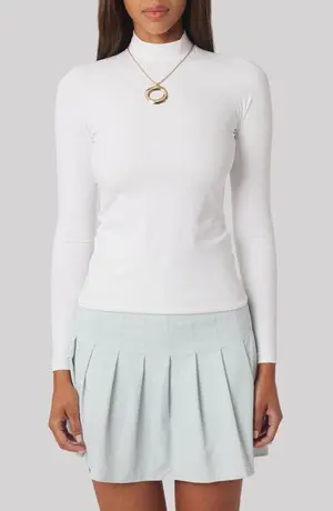 WILLIAMS ATHLETIC CLUB Noelle Performance Mock Neck Top - White
