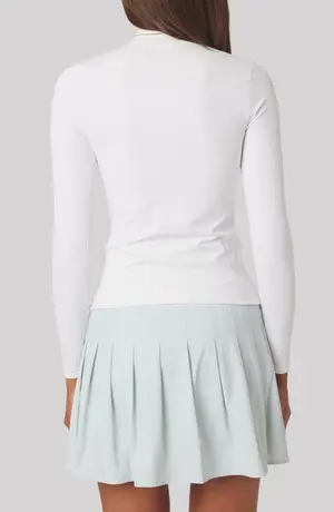 WILLIAMS ATHLETIC CLUB Noelle Performance Mock Neck Top - White