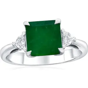 SOUZANA BY SUZY LEVIAN 14k White Gold 2.75ct Emerald And 0.20cttw Diamond Ring - Green
