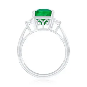 SOUZANA BY SUZY LEVIAN 14k White Gold 2.77ct Emerald & 0.20cttw Diamond Ring
