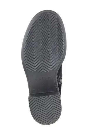 DAVID TATE Spenser Bootie With Croc Embossed Paneling And Buckled Straps - Black Leather