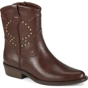 BARETRAPS Nova Western Ankle Boots With Stud Embellishments - Bloodstone