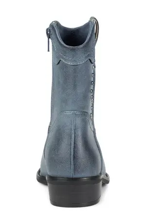 BARETRAPS Nova Western Ankle Boots With Stud Embellishments - Navy