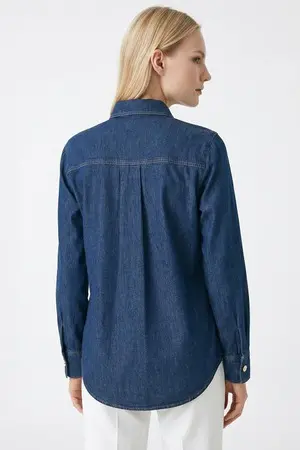 EXQUISE Duwayne Long Sleeve Snap Button Denim Shirt