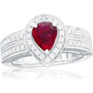 SOUZANA BY SUZY LEVIAN 14k Gold Burma Ruby & Diamond Ring - Red