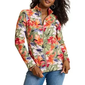 Tommy Bahama Aruba Island Bloom Full Zip Sweatshirt - Dusty Sage