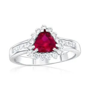SOUZANA BY SUZY LEVIAN 18k Gold Trillion-cut Ruby & Diamond Ring - Red
