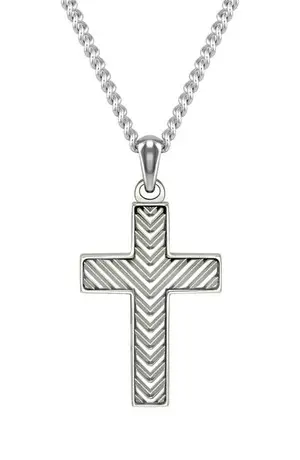 VINCERO Cross Pendant Necklace - Silver