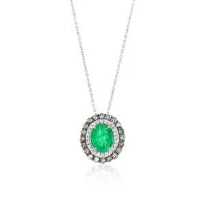 SOUZANA BY SUZY LEVIAN 14k White Gold Emerald And Diamond Pendant Necklace - Green