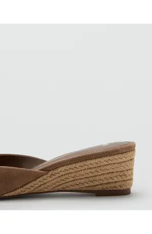 Mango Espadrille Wedge Slide Sandals