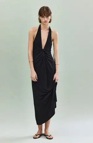 Mango Draped Halter Dress