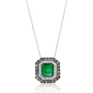 SOUZANA BY SUZY LEVIAN 14k White Gold Emerald And Diamond Pendant Necklace - Green