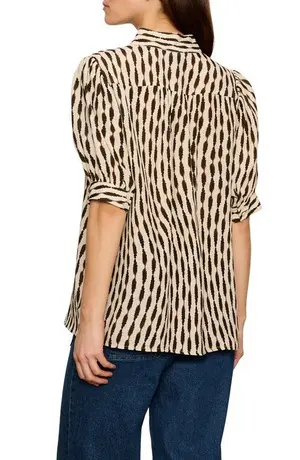 Sanctuary Eden Print Puff Sleeve Shirt