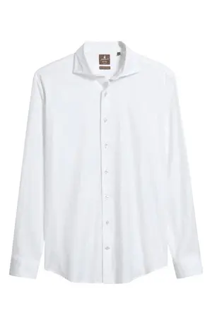 Johnnie-o Stretch Twill Solid Long Sleeve Button Up Shirt - White