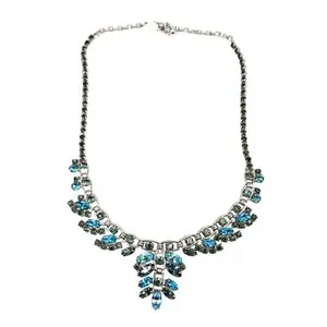 MADISON BEVERLY HILLS Vintage Rhinestone Statement Necklace - Blue