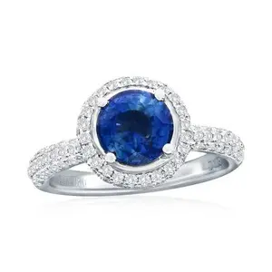 SOUZANA BY SUZY LEVIAN 14k White Gold 1.65ct Sapphire & 0.98cttw Diamond Ring - Blue