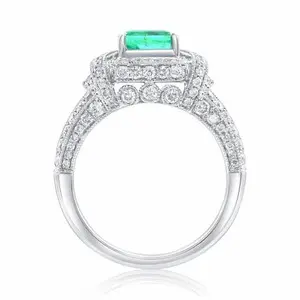 SOUZANA BY SUZY LEVIAN 14k White Gold Emerald And Diamond Ring