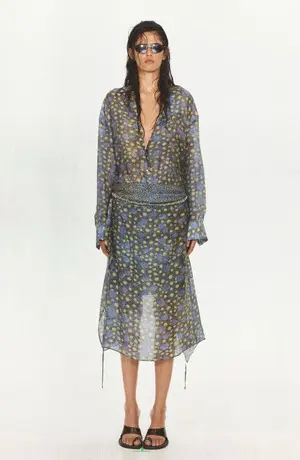 Mango Semi-sheer Printed Shirt