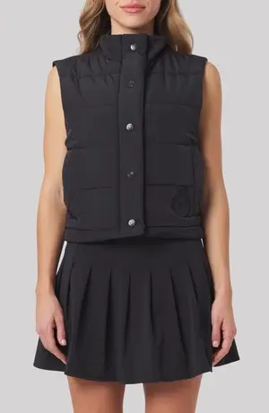 WILLIAMS ATHLETIC CLUB Luna Quilted Crop Vest - Black