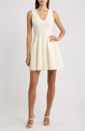 Oddmuse Knit Fit & Flare Minidress - Cream