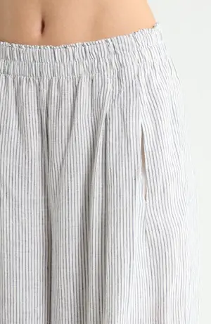 LEFT ON FRIDAY Coastal Linen Wide-leg Cover-up Pants