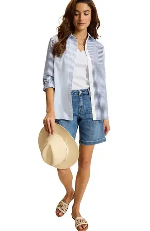 Tommy Bahama Bay Breeze Relaxed Striped Cotton Shirt