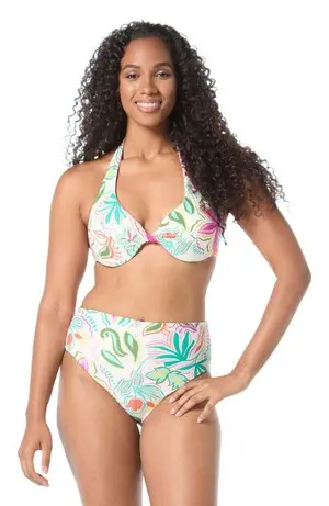 COCO REEF Bra Sized Twist Reversible Bikini Top - Ivory