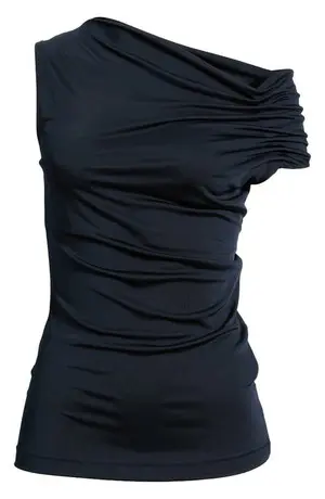 BOSS Ejoia Ruched Off The Shoulder Top - Sky Captain