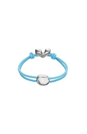 UNODE50 Elastic Thread Bracelet With Sterling Silver Plated Heart