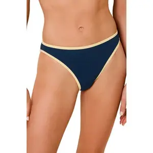 Solid & Striped The Rachel Ribbed Swim Briefs - Deep Canal