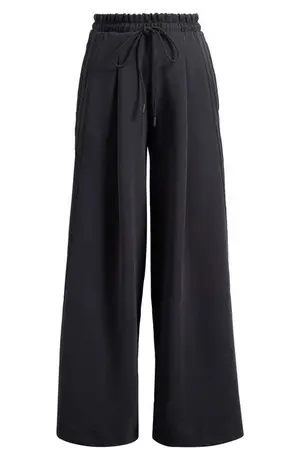 ADIDAS ORIGINALS Wide Leg Drawstring Pants - Black