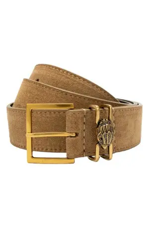 Kurt Geiger Suede Belt With Eagle Head Hardware - Brown