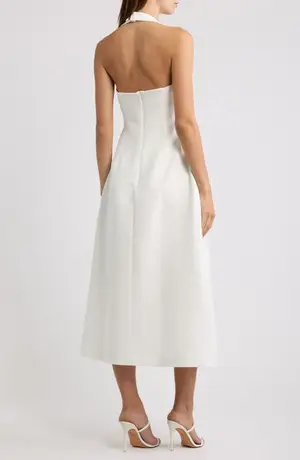 Oddmuse Halterneck Fit & Flare Midi Dress