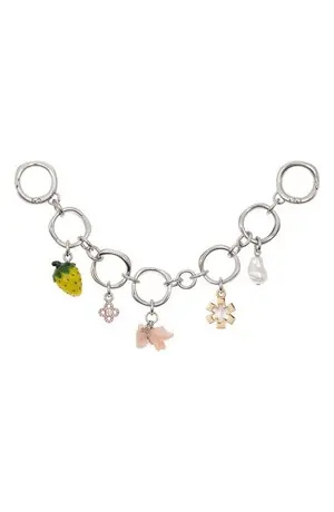Tory Burch Pig Multi Charm Bag Swag - Tory Silver