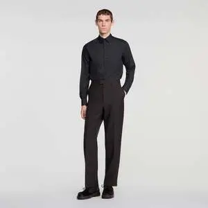 Sandro Wool Suit Trousers - Chocolate