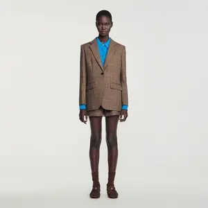 Sandro Check Wool Jacket