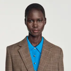 Sandro Check Wool Jacket