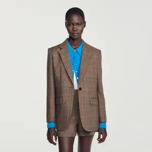 Sandro Check Wool Jacket