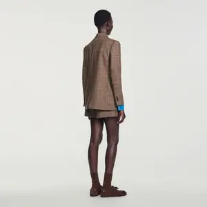 Sandro Check Wool Jacket