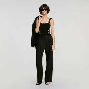 Sandro Studded Knit Bodysuit