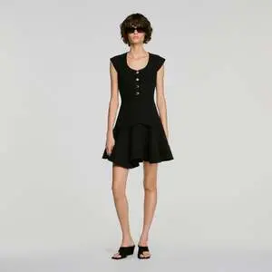 Sandro Short Button-up Dress - Black
