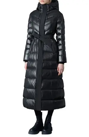 Mackage Calina-r Lustrous Down Long Coat - Light Black