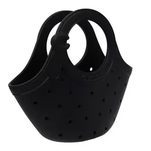CROCS Medium Eva Tote Bag With Round Handle & Soft Touch Buckle - Black
