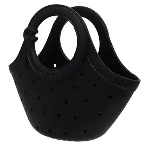 CROCS Medium Eva Tote Bag With Round Handle & Soft Touch Buckle - Black