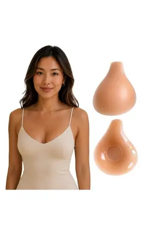 LECHERY® Edgestick Push Up Adhesive-free Center Reusable Silicone Nipple Covers - Chai