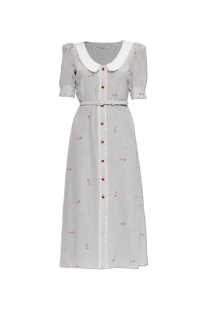 Alessandra Rich Floral Motif Dress - Grey