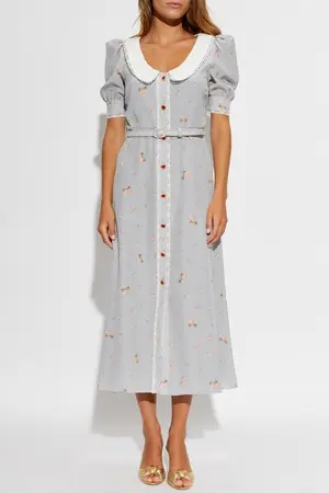 Alessandra Rich Floral Motif Dress
