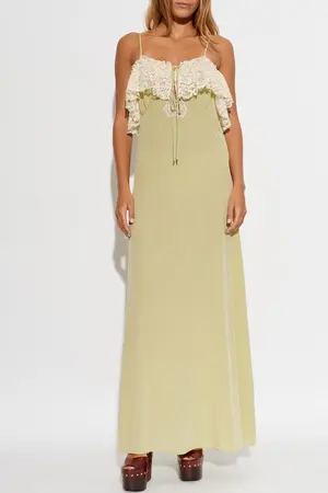 Chloé Silk Dress With Lace Trim